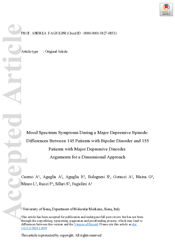 (PDF) Mood spectrum symptoms during a major depressive episode ...