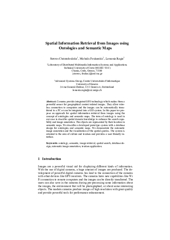 Pdf Spatial Information Retrieval From Images Using Ontologies And
