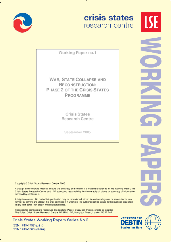 (PDF) War, state collapse and reconstruction: phase 2 of the Crisis ...