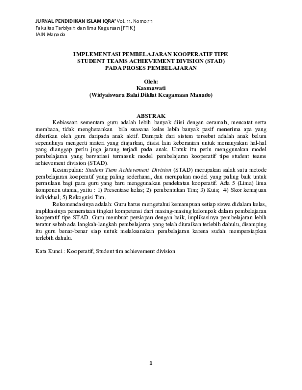 (PDF) Implementasi Pembelajaran Kooperatif Tipe Student Teams ...