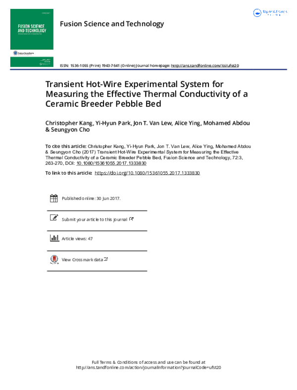 (PDF) Transient Hot-Wire Experimental System for Measuring the ...
