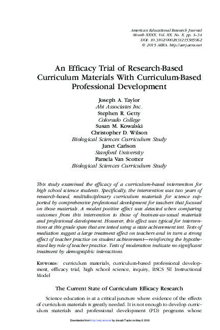 (PDF) An Efficacy Trial of Research-Based Curriculum Materials With ...