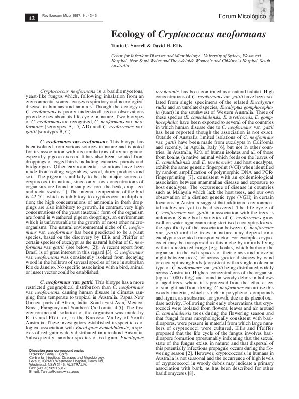 (PDF) The ecology of Cryptococcus neoformans