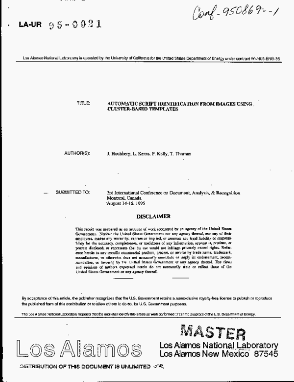 Pdf Automatic Script Identification From Images Using Cluster Based 1476