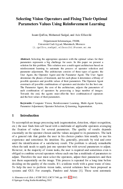 (PDF) Selecting Vision Operators and Fixing Their Optimal Parameters Values Using Reinforcement ...