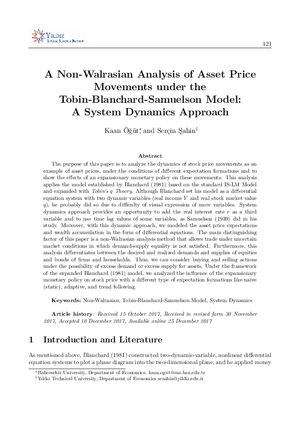 (PDF) A Non-Walrasian Analysis of Asset Price Movements under the Tobin-Blanchard-Samuelson ...