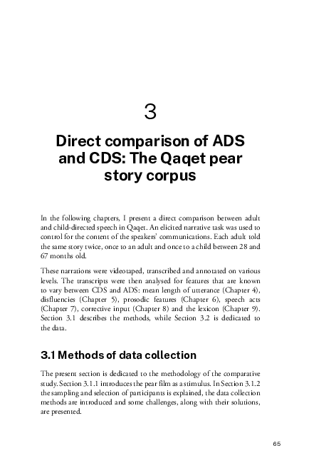 (PDF) Direct comparison of ADS and CDS: The Qaqet pear story corpus ...