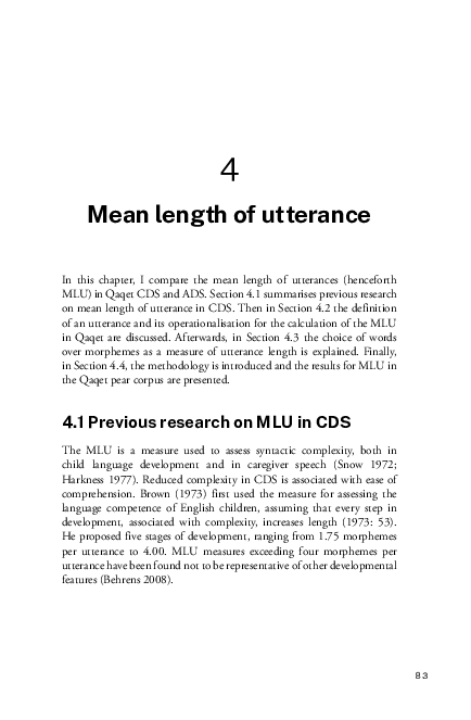 (PDF) Mean length of utterance