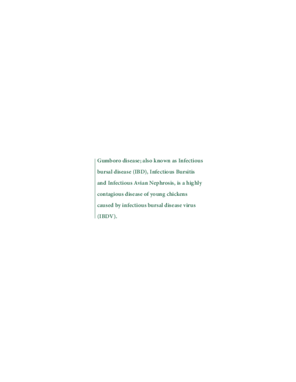 (PDF) Gumboro , a worldwide problem The first description of ‘ Gumboro ...