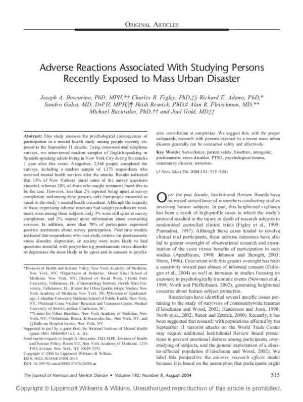 (PDF) ORIGINAL ARTICLES Adverse Reactions Associated With Studying ...