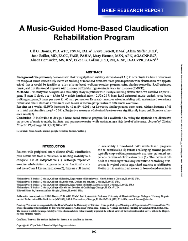 (PDF) A Music-Guided Home-Based Claudication Rehabilitation Program