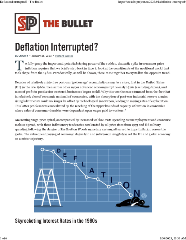 (PDF) Deflation Interrupted