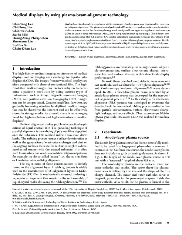 (PDF) Medical displays by using plasma-beam-alignment technology