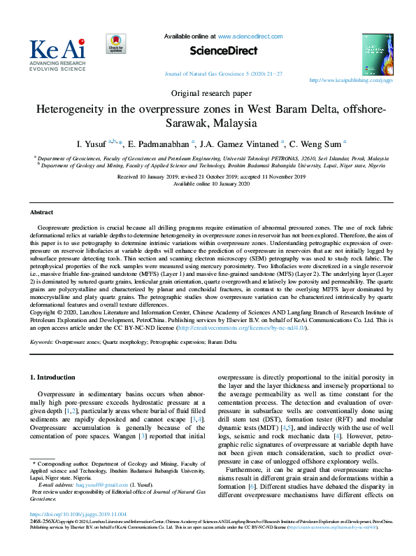 (PDF) Heterogeneity in the overpressure zones in West Baram Delta ...