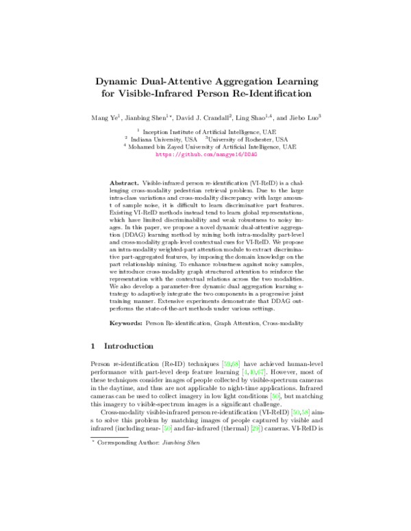 (PDF) Dynamic Dual-Attentive Aggregation Learning for Visible-Infrared Person Re-identification