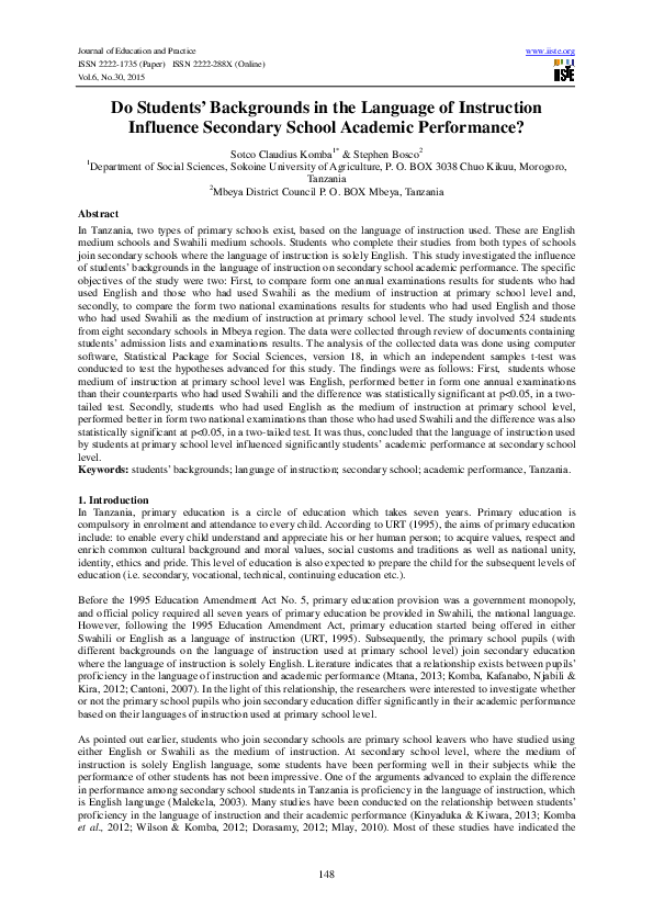 (PDF) Do Students’ Backgrounds in the Language of Instruction Influence ...