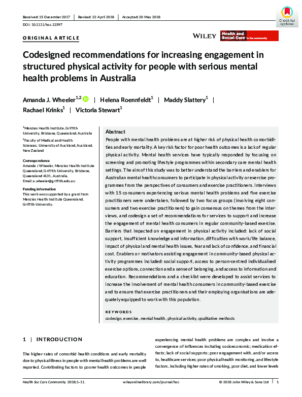 (PDF) Codesigned recommendations for increasing engagement in structured physical activity for ...