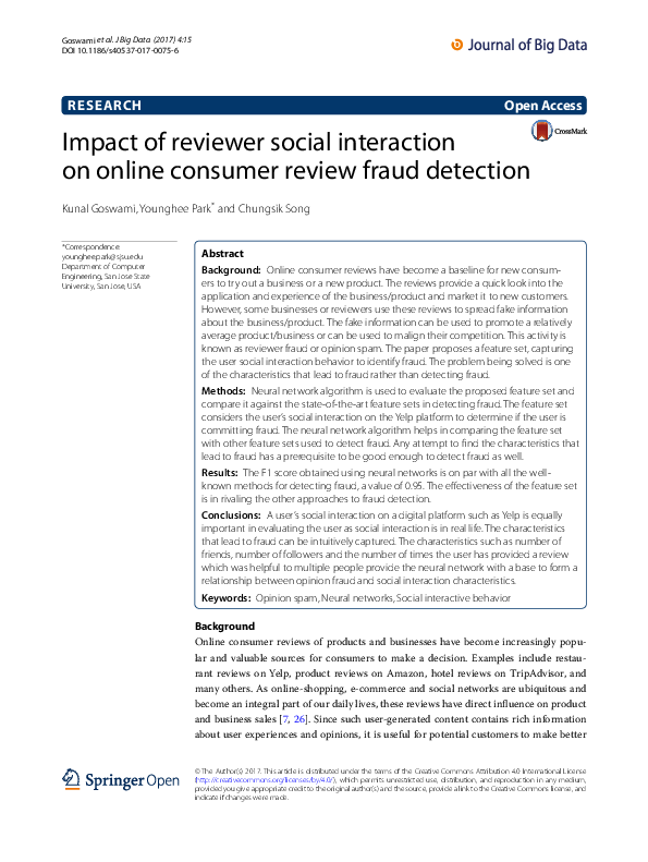 (PDF) Impact of reviewer social interaction on online consumer review ...