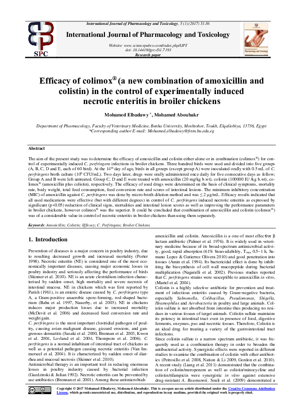 (PDF) Efficacy of colimox® (a new combination of amoxicillin and ...