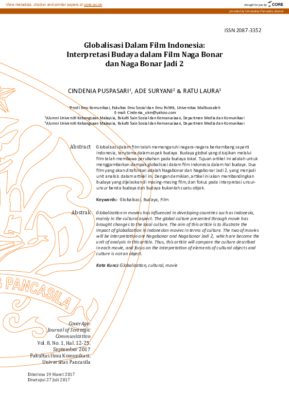 (PDF) Globalisasi dalam Film Indonesia: Interpretasi Budaya dalam Film Naga Bonar dan Naga Bonar ...