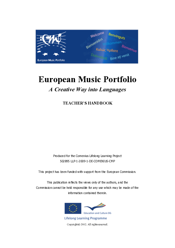 (PDF) European Music Portfolio: A Creative Way into Languages - Teacher ...