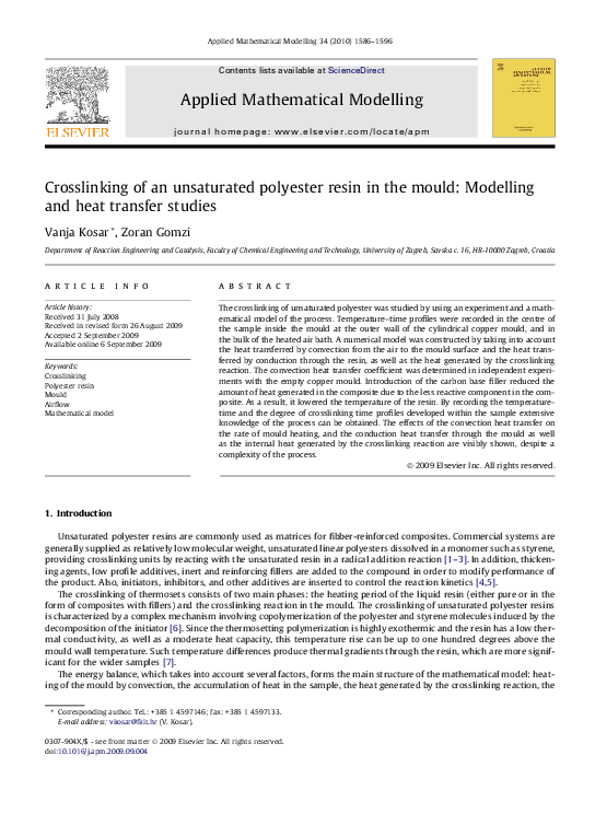 (PDF) Crosslinking of an unsaturated polyester resin in the mould ...
