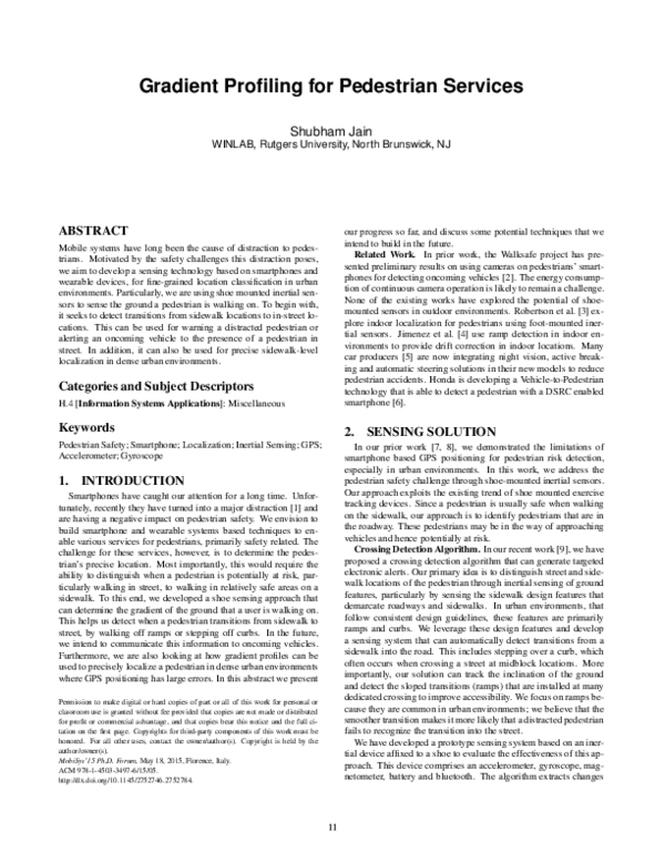 (PDF) Gradient Profiling for Pedestrian Services | shubham jain - Academia.edu