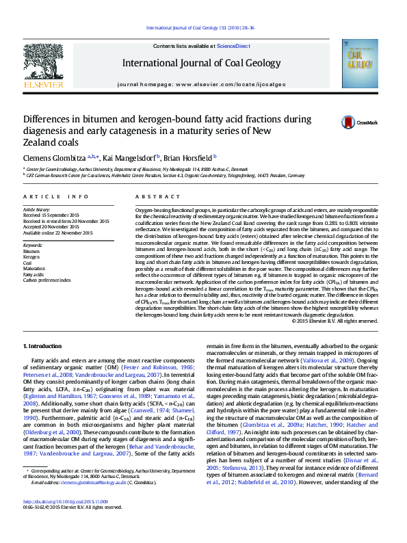 (PDF) Differences in bitumen and kerogen-bound fatty acid fractions ...