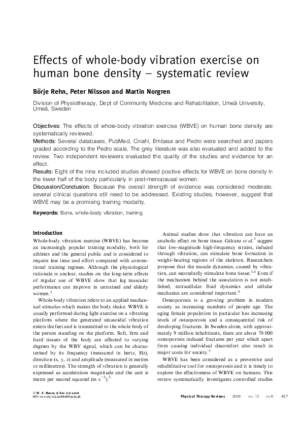 (PDF) Effects of whole-body vibration exercise on human bone density ...