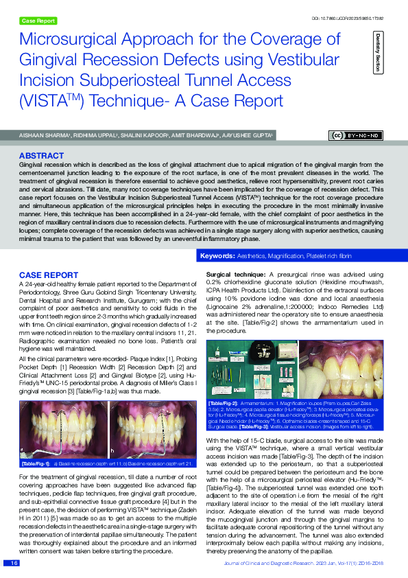 (PDF) Microsurgical Approach for the Coverage of Gingival Recession ...