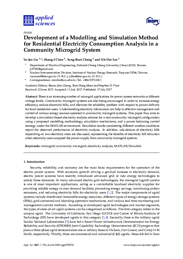 (PDF) Development of a Modelling and Simulation Method for Residential Electricity Consumption ...