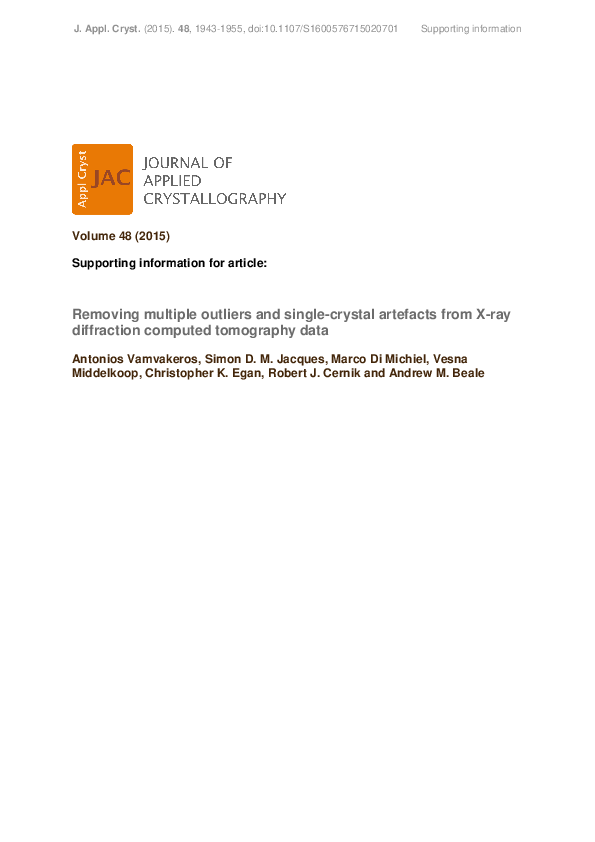 (PDF) Removing multiple outliers and single-crystal artefacts from X ...
