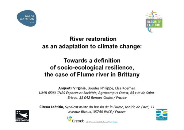 (PDF) River restoration as an adaptation to climate change: Towards a ...