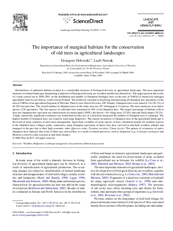 (PDF) The importance of marginal habitats for the conservation of old ...