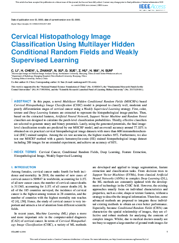 (PDF) Cervical Histopathology Image Classification Using Ensembled Transfer Learning