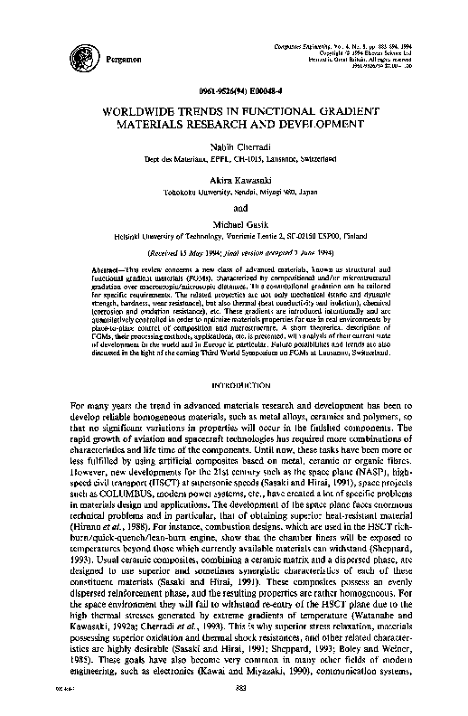 (PDF) Worldwide trends in functional gradient materials research and development