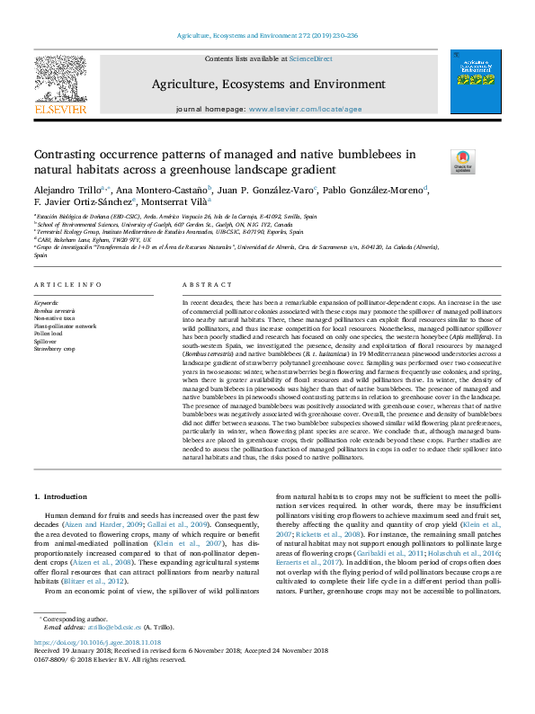 (PDF) Contrasting occurrence patterns of managed and native bumblebees ...
