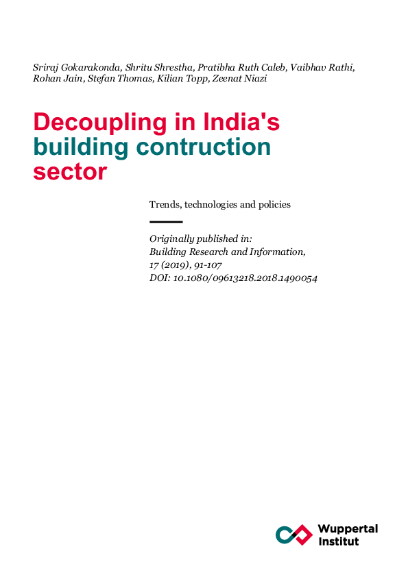 (PDF) Decoupling in India’s building construction sector: trends ...