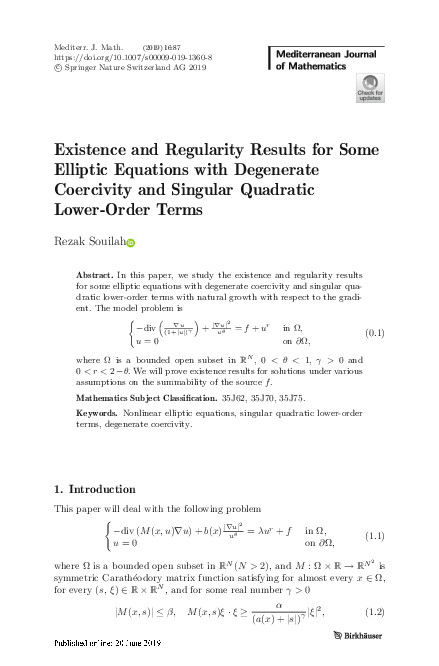(PDF) Existence and Regularity Results for Some Elliptic Equations with Degenerate Coercivity ...