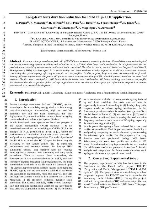 (PDF) Long-term tests duration reduction for PEMFC micro-CHP application