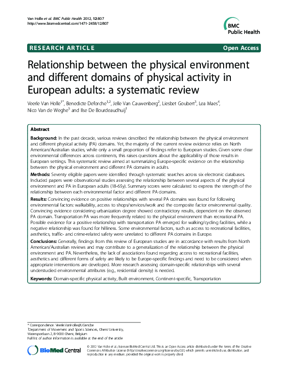 (PDF) Relationship between the physical environment and different ...