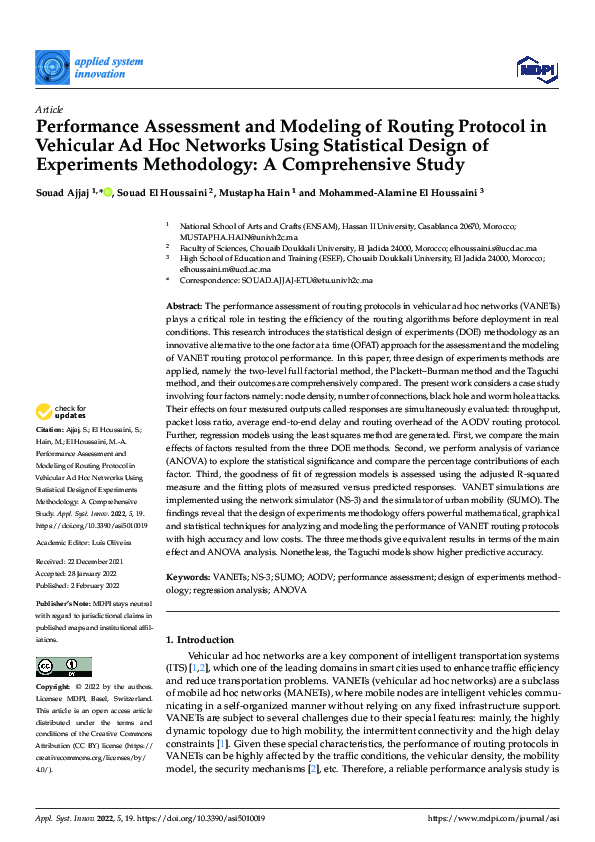 (PDF) Performance Assessment and Modeling of Routing Protocol in Vehicular Ad Hoc Networks Using ...