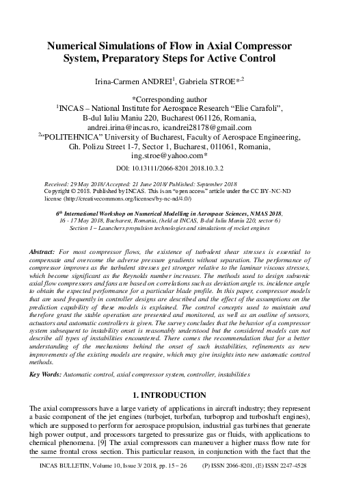 (PDF) Numerical Simulations of Flow in Axial Compressor System ...