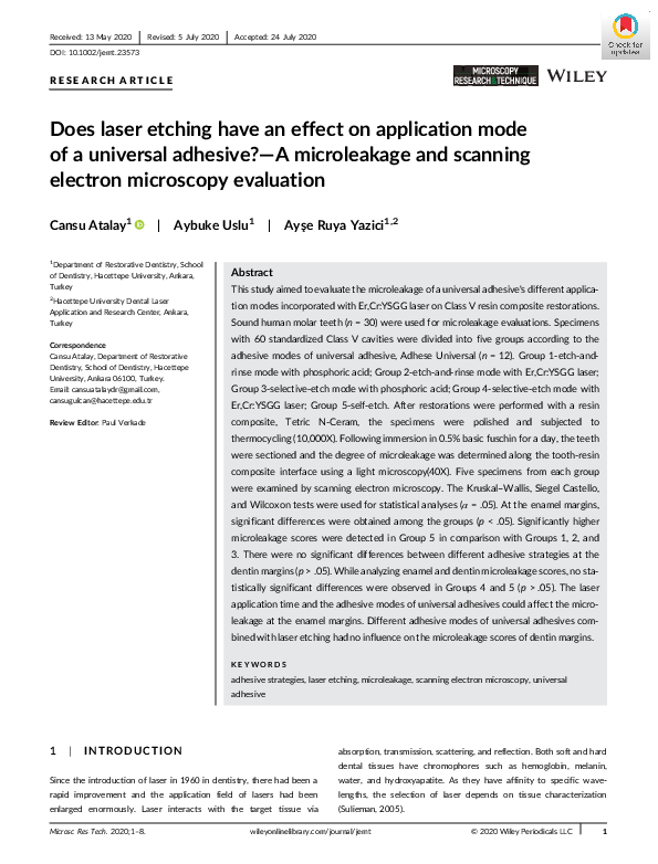 (PDF) Does laser etching have an effect on application mode of a ...