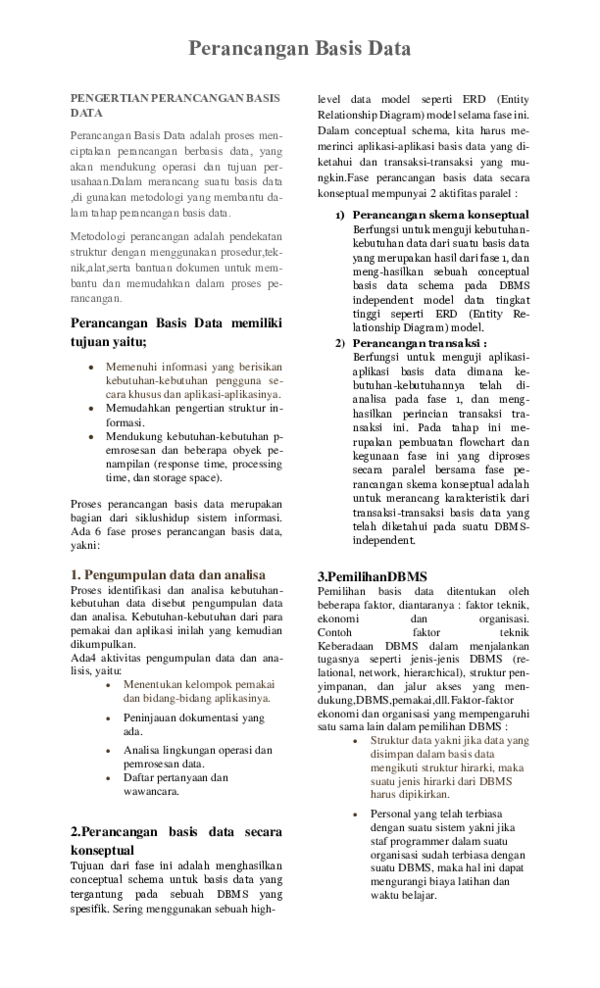 (PDF) Perancangan Basis Data