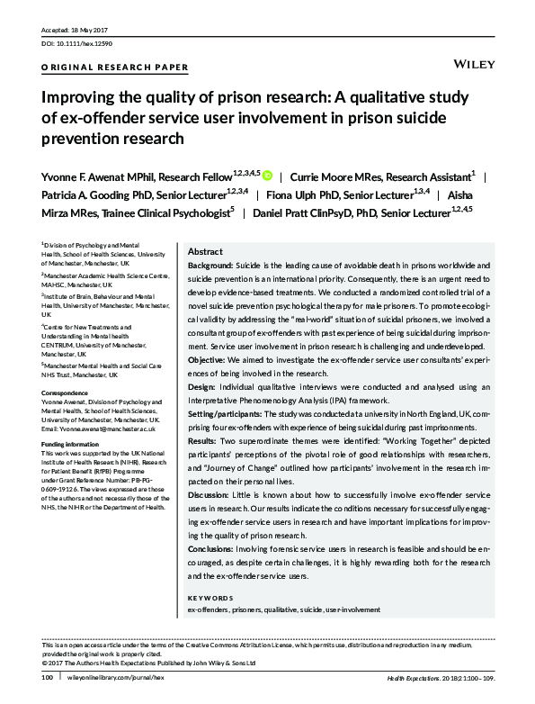 (PDF) Improving the quality of prison research: A qualitative study of ...