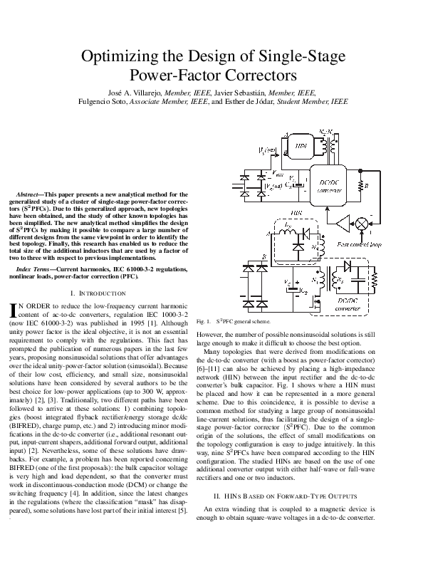(PDF) Optimizing the Design of Single-Stage Power-Factor Correctors