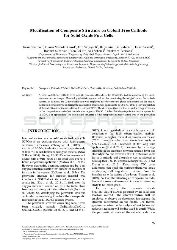 (PDF) Modification of Composite Structure on Cobalt Free Cathode for ...