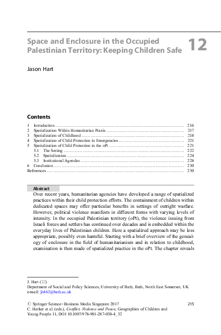 (PDF) Space and Enclosure in the Occupied Palestinian Territory ...