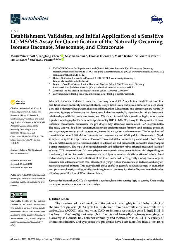 (PDF) Establishment, Validation, and Initial Application of a Sensitive ...